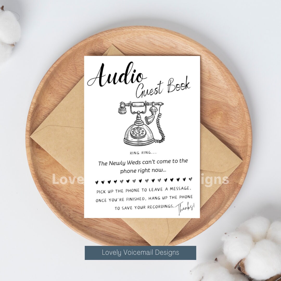Audio Guestbook Sign | Phone Guest Book Instruction Sign | Leave a ...