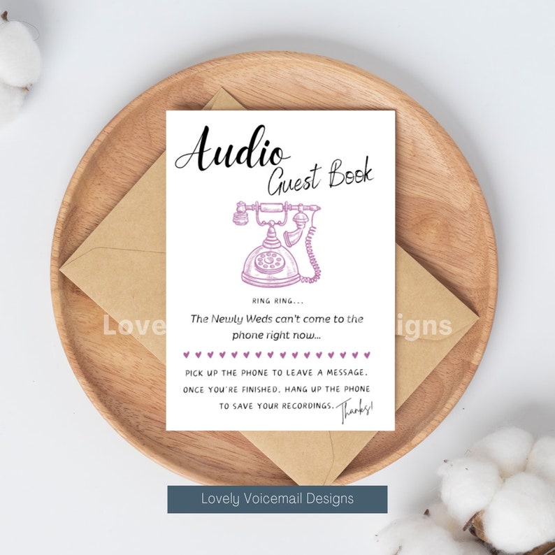 Audio Guestbook Sign | Phone Guest Book Instruction Sign | Leave a ...