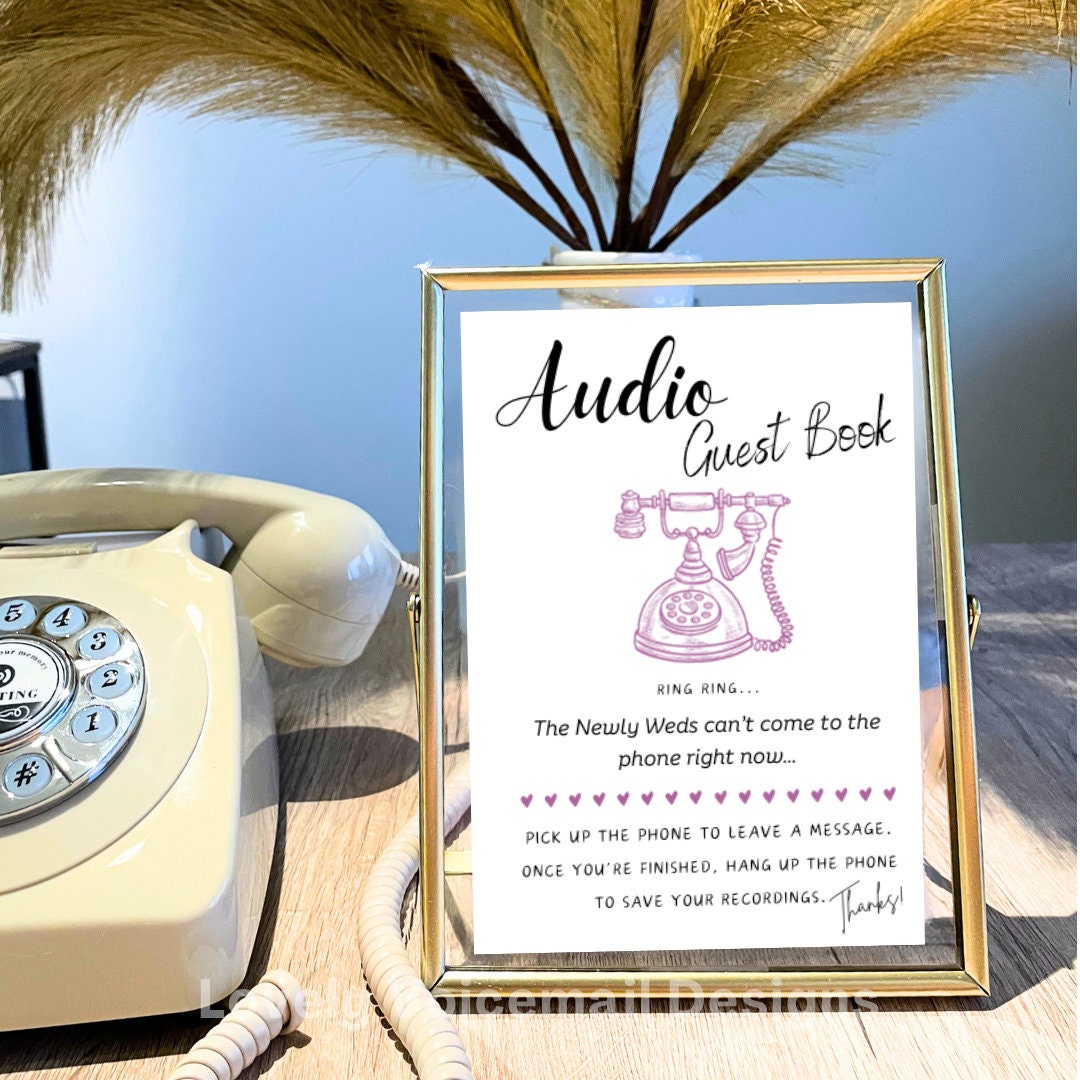 Audio Guestbook Sign | Phone Guest Book Instruction Sign | Leave a ...