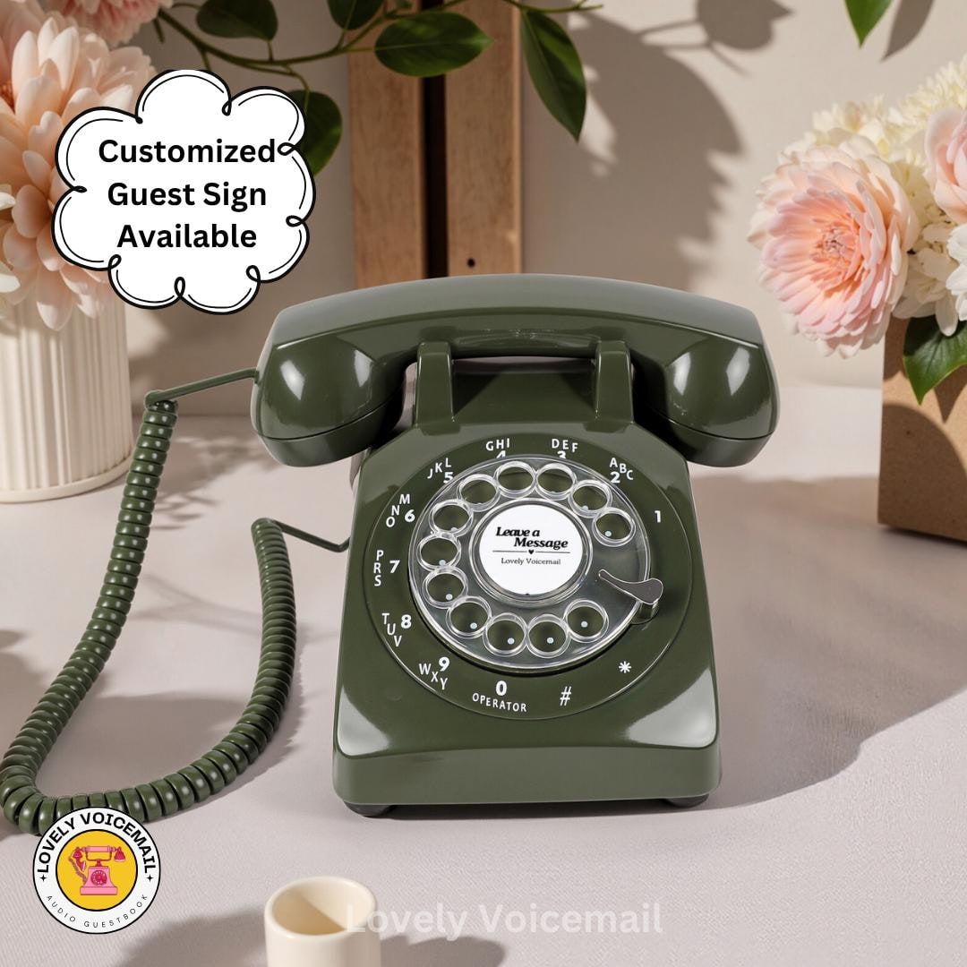 Audio Guest Book Phone With Sign, FREE SHIPPING, Retro Voicemail Guest ...