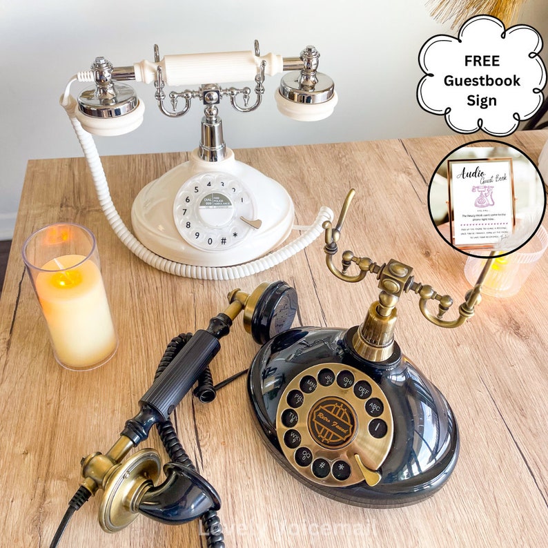 Vintage Audio Guest Book Phone With Sign, FREE SHIPPING, With Greeting ...