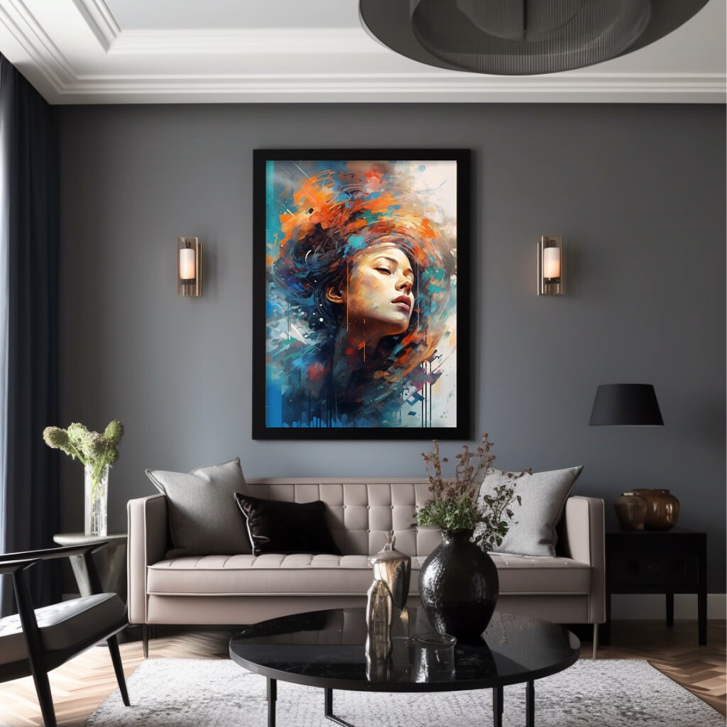 The AI Mind Abstract Illustration Print Download Wall Art - Etsy