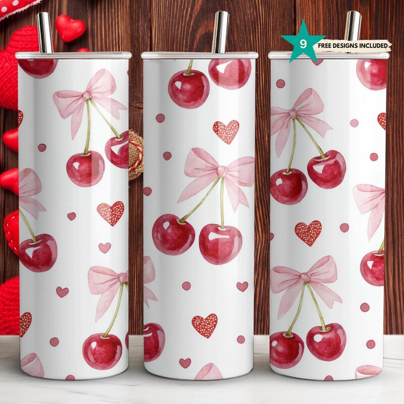 Cherry Heart With Bow Png - Etsy