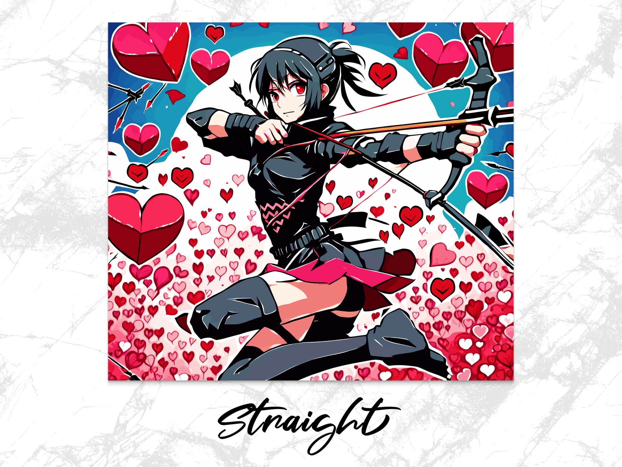 Anime Valentine's Day Digital Download, Manga Hearts Theme, 20 Oz ...