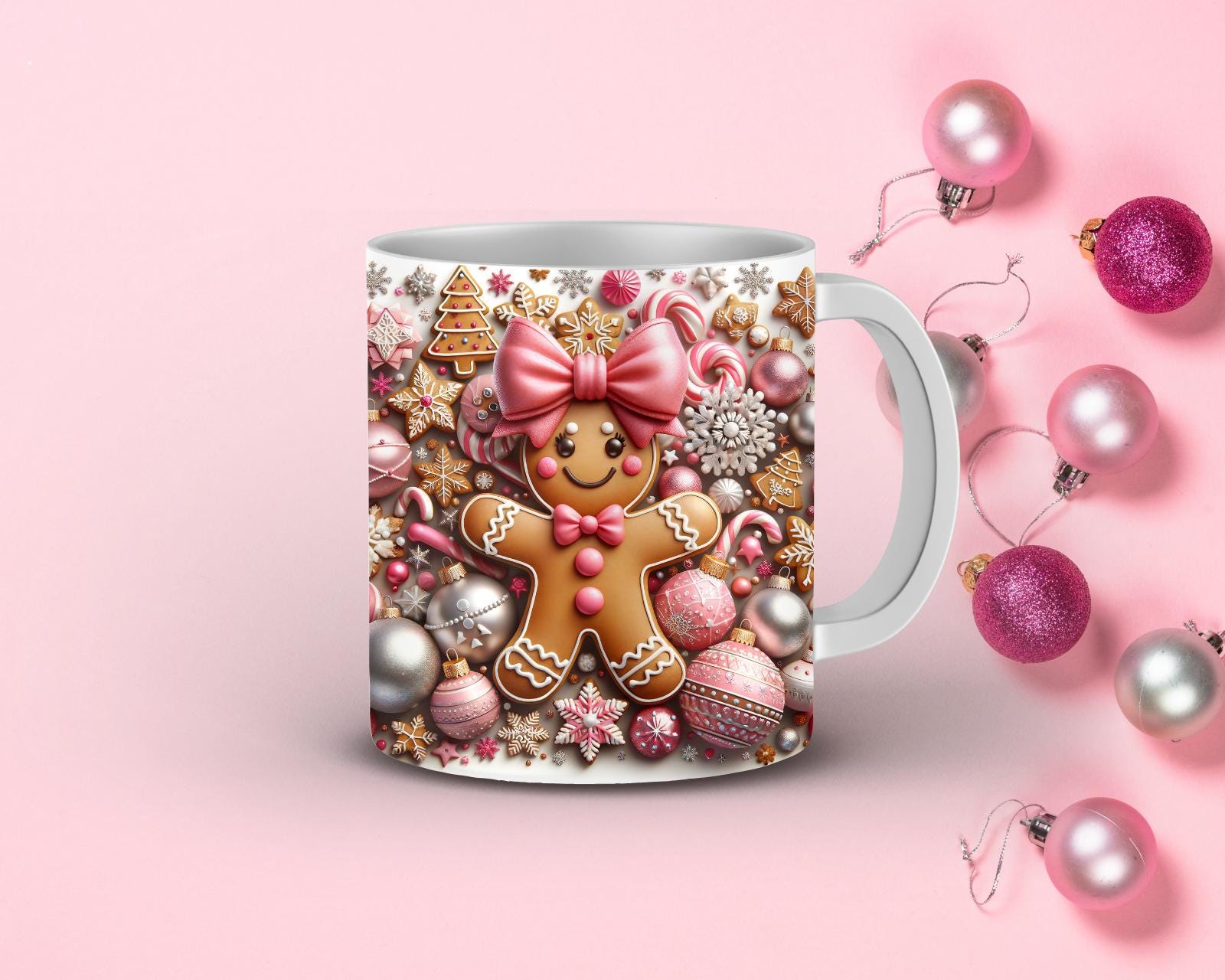 Christmas Gingerbread Girl Mug Wrap: Festive Holiday Design (digital ...