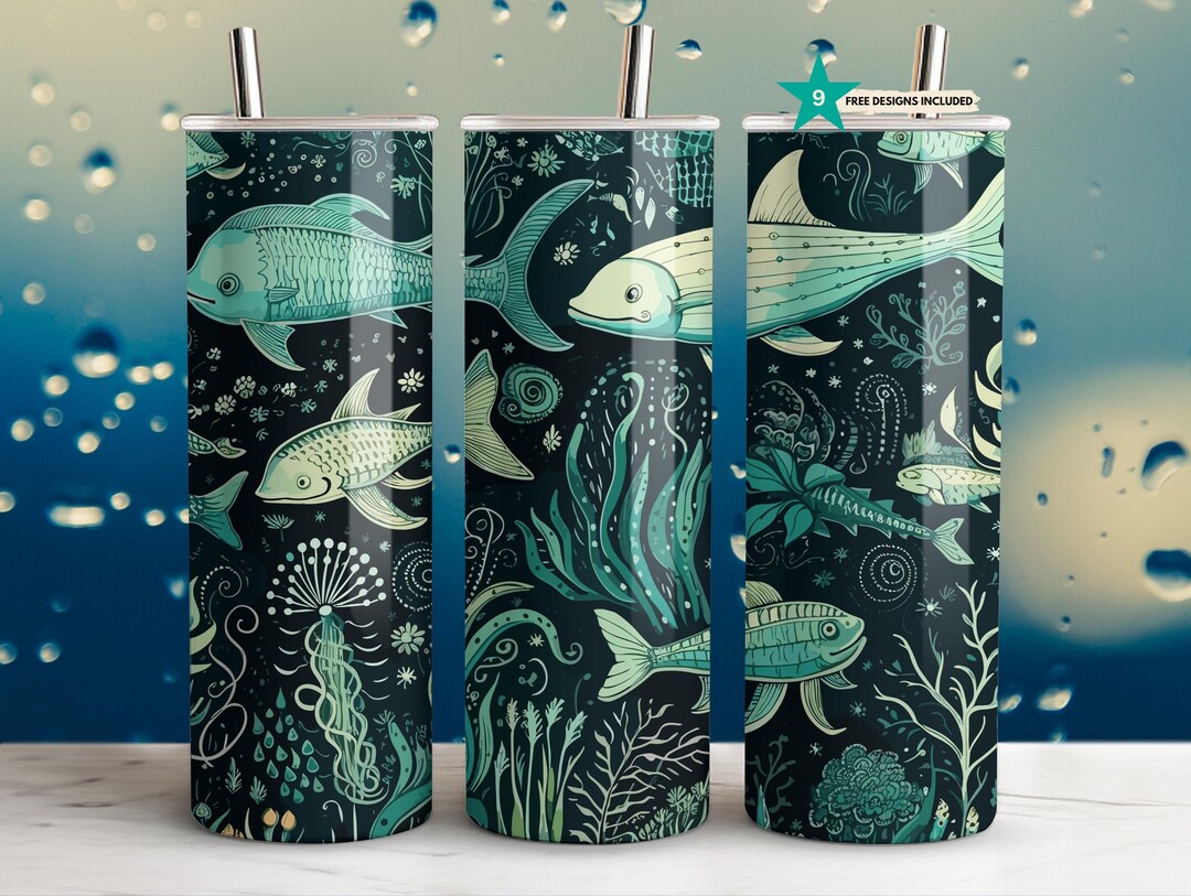 Marine Life Tumbler Wrap: Ocean Fish Sublimation Design (digital ...