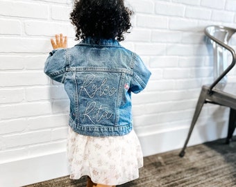 Custom Hand Embroidered Jean Jacket for Children, Toddlers and Babies ...