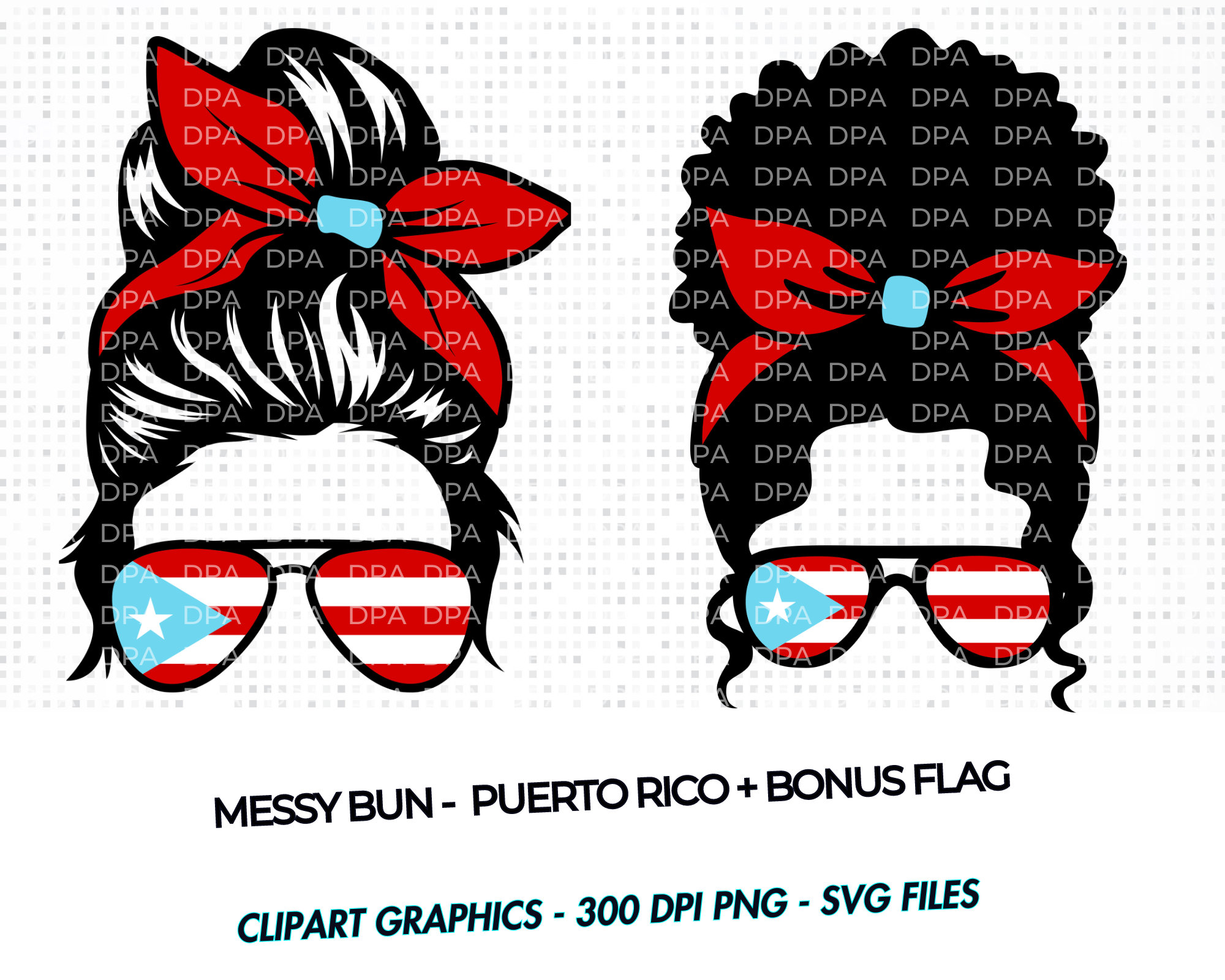 Puerto Rican Messy Bun SVG PNG | Puerto Rico | Boricua Pride | Clipart ...
