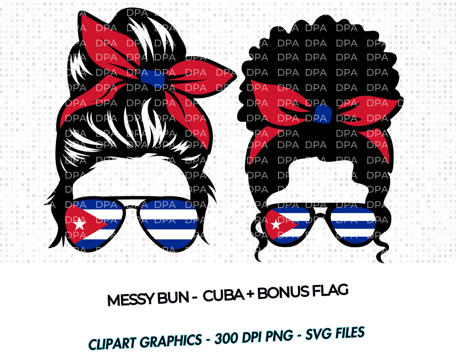 Cuban Messy Bun SVG PNG | Cuba | Cuba Flag | Cuban Flag | Latina ...