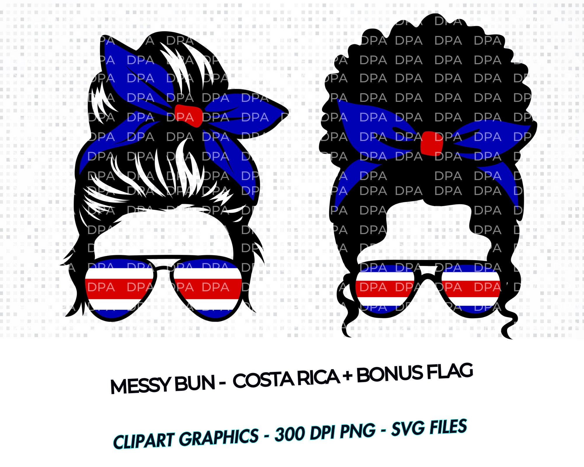 Costa Rica Messy Bun SVG PNG | Costa Rican Pride | Digital Clipart ...