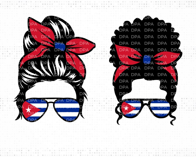 Cuban Messy Bun SVG PNG | Cuba | Cuba Flag | Cuban Flag | Latina ...