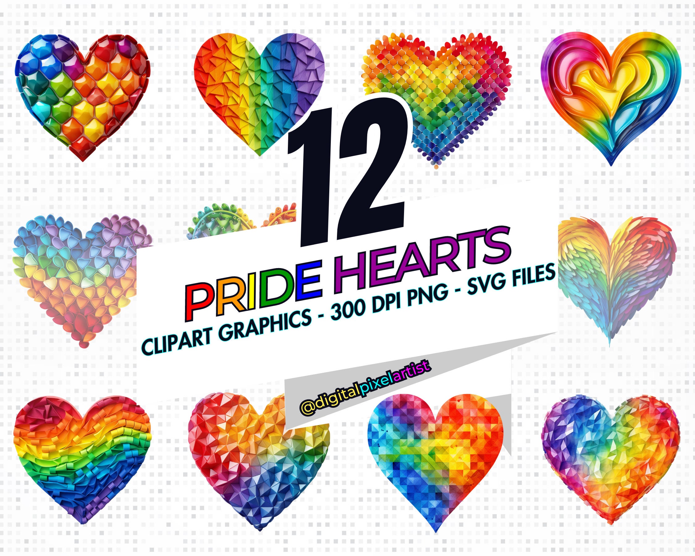 Pride Heartlgbtq+ Pride Clipart SVG/PNG Digital Download Sublimation ...