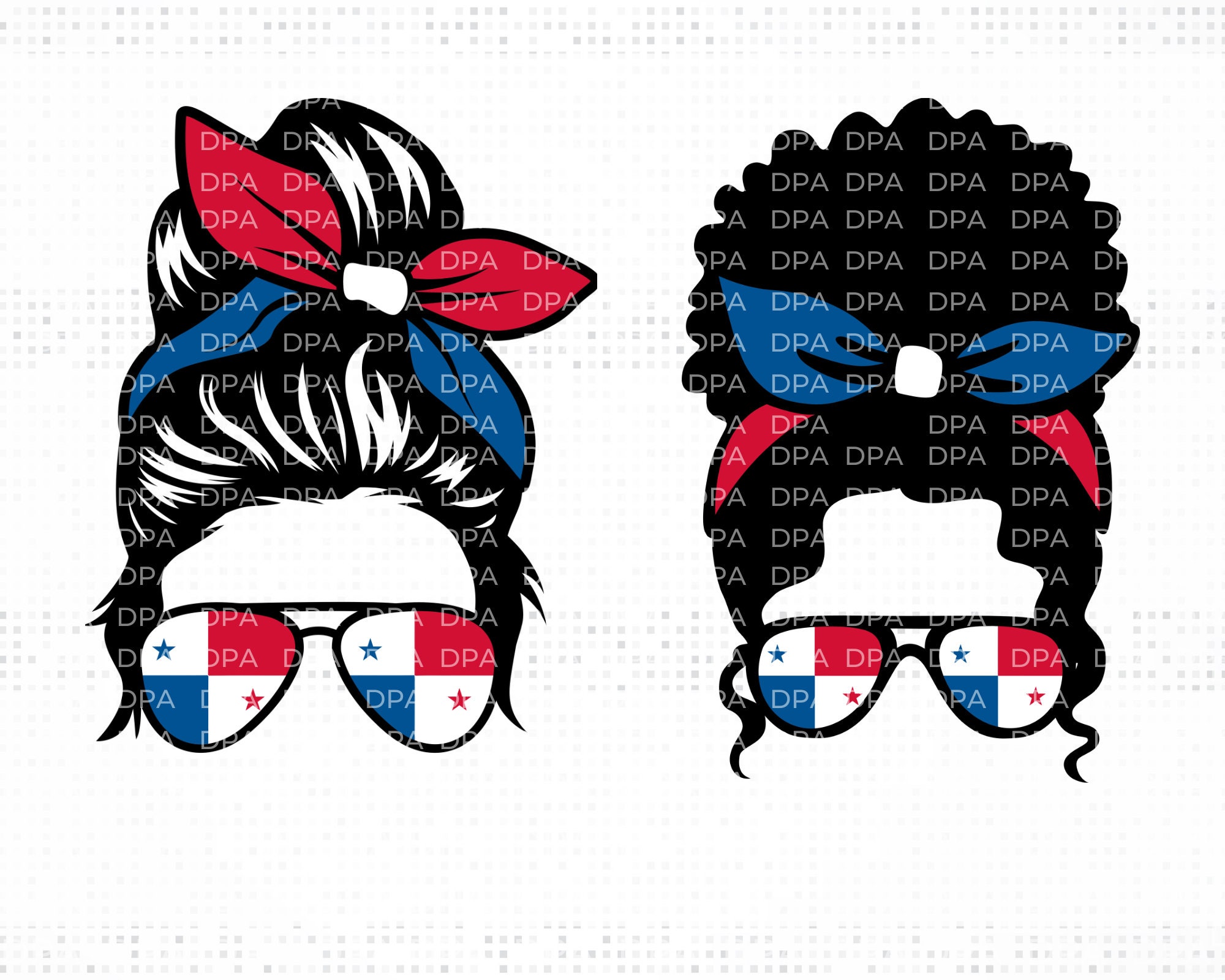 Panama Messy Bun SVG PNG | Panamanian Flag | Cricut | Sublimation ...