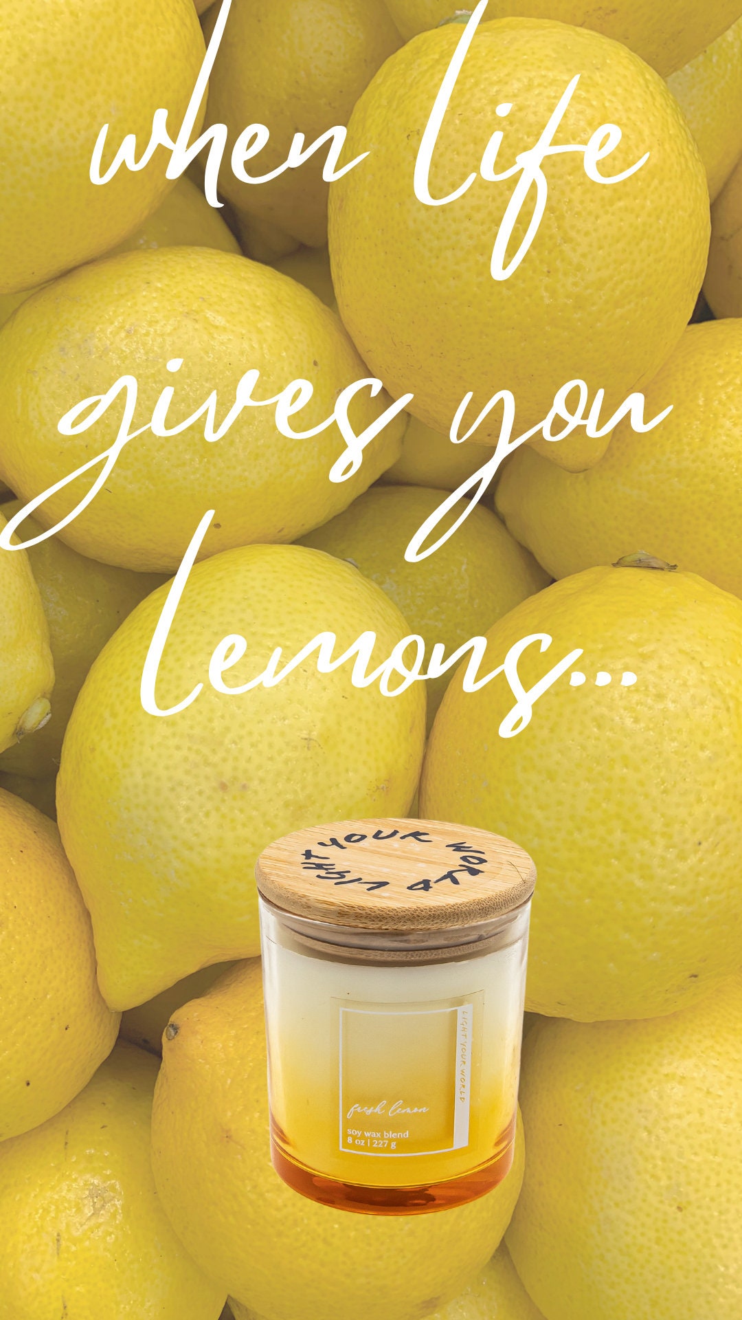 Bye Bye Stinky Smell Set Lemon Candle and Room Spray Scent Bundle Clean ...