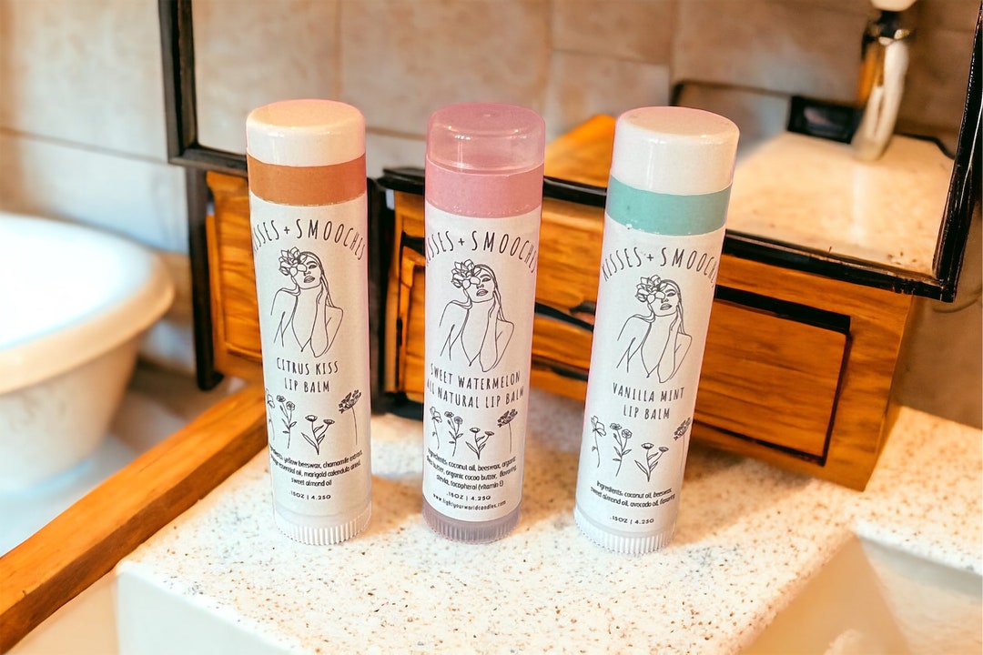 Handcrafted Luxury Kissy Lips Trio Lip Balm Set, Hydrating Lip Balm ...