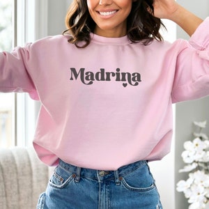 Madrina Sweatshirt With Personalized Godchildren Names on Left Sleeve ...