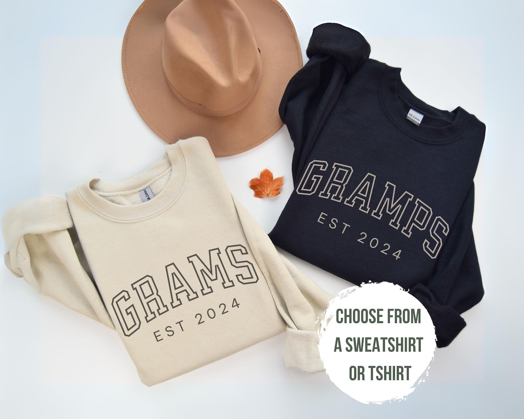 Custom Grams and Gramps Matching Shirts Pregnancy Announcement Gift for ...