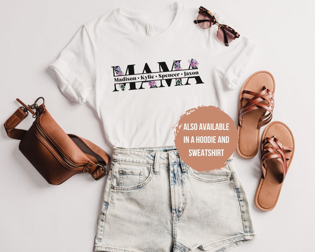 Personalized Mama Shirt With Kids Names, Mothers Day Gift for Mom ...