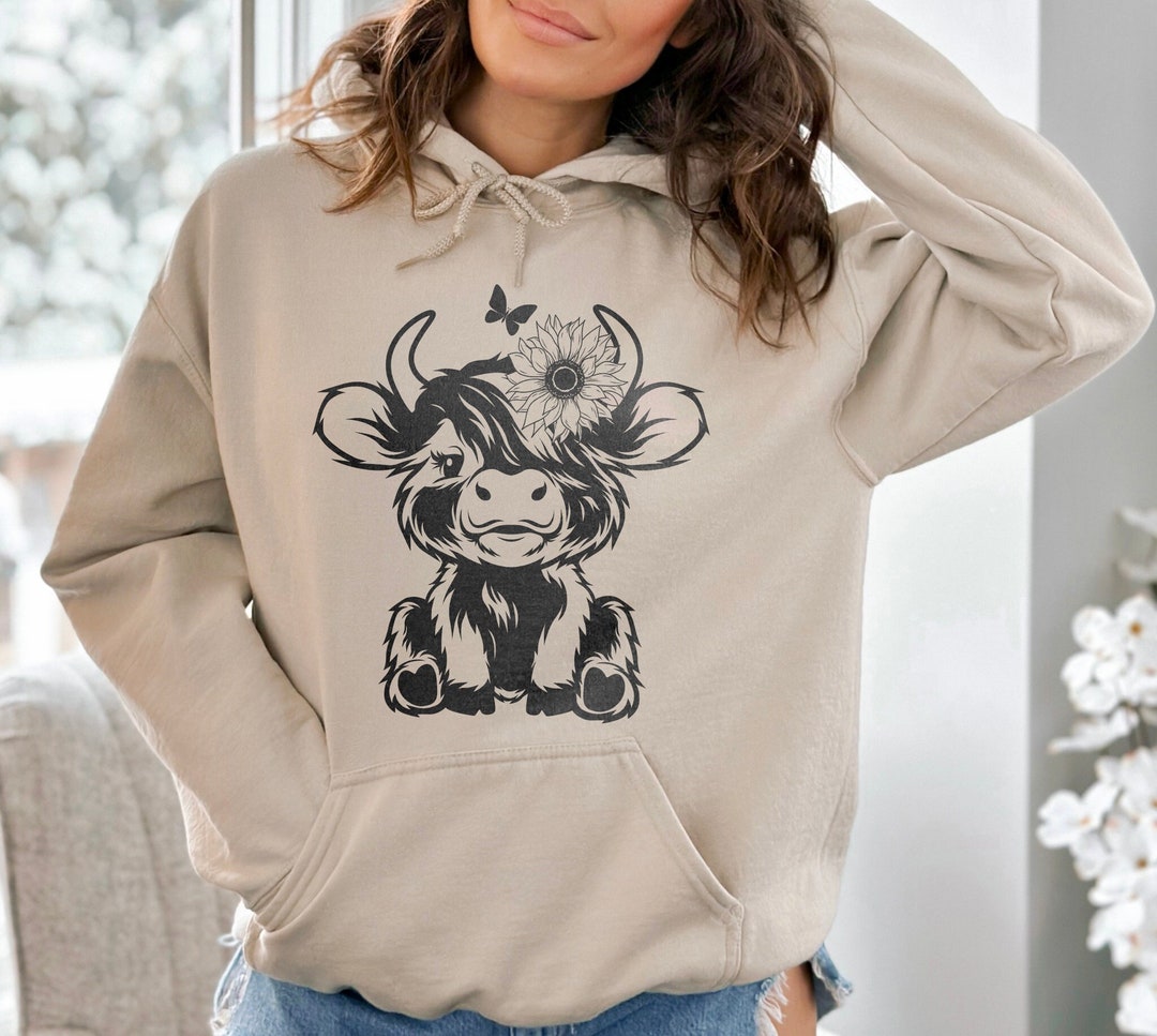 Highland Cow Sweatshirt, Highland Cow Hoodie, Highland Cow Shirt ...