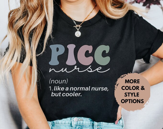 PICC Nurse Shirt, PICC Nurse Crew Tshirt, Vascular Access Team Nurse ...