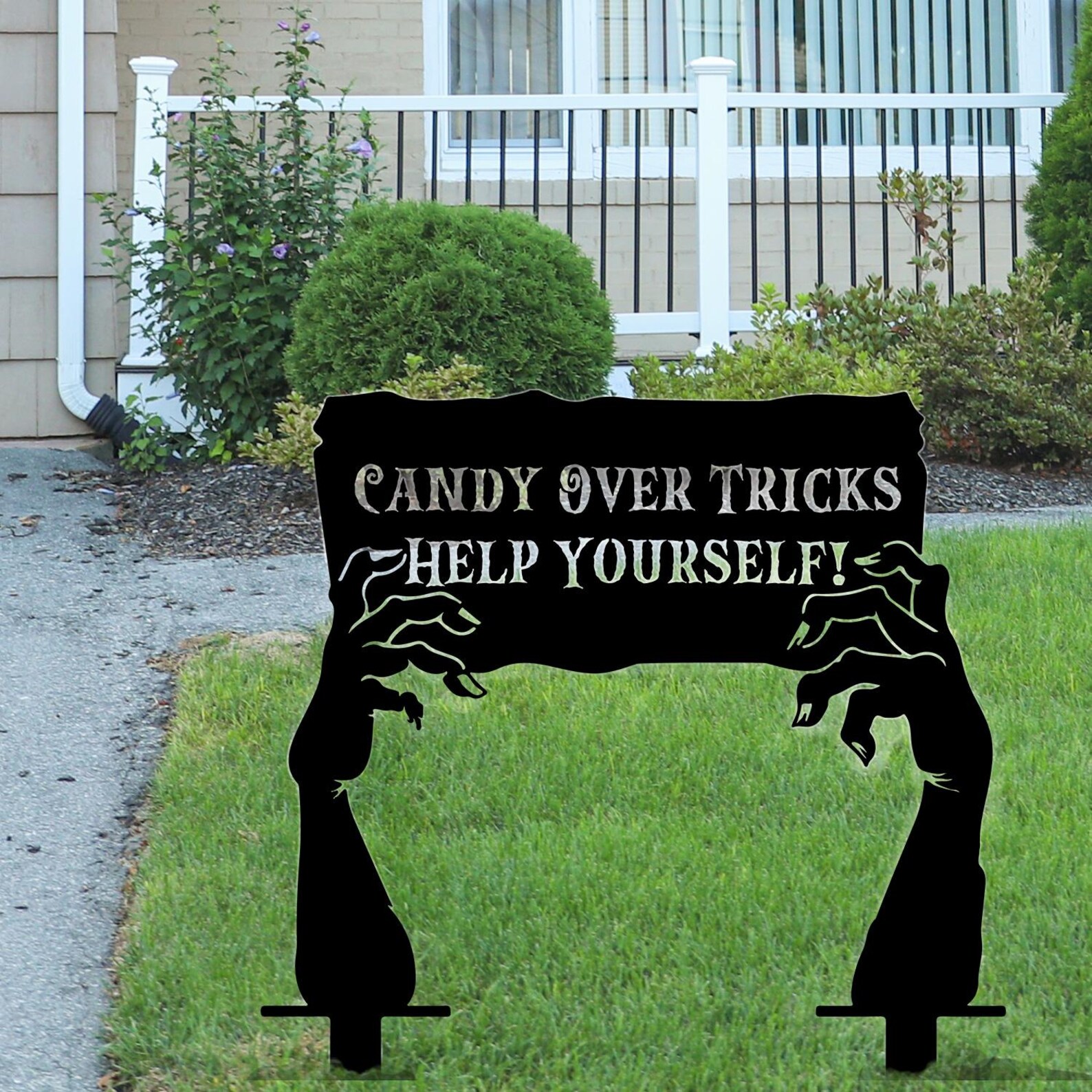 Zombie Yard Stake, Zombie, Trick or Treat, Metal Yard Art, Halloween ...