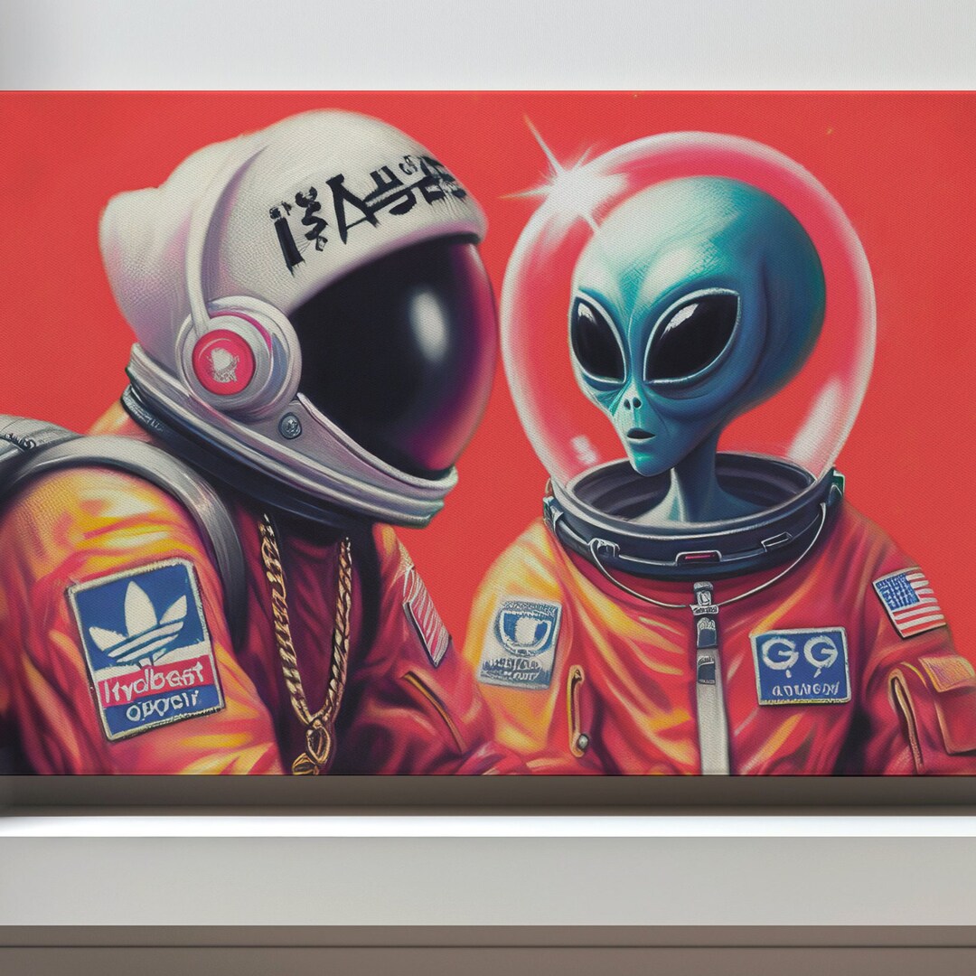 Dope Astronaut Alien Art, Hype Beast Red Urban Street Painting Print ...