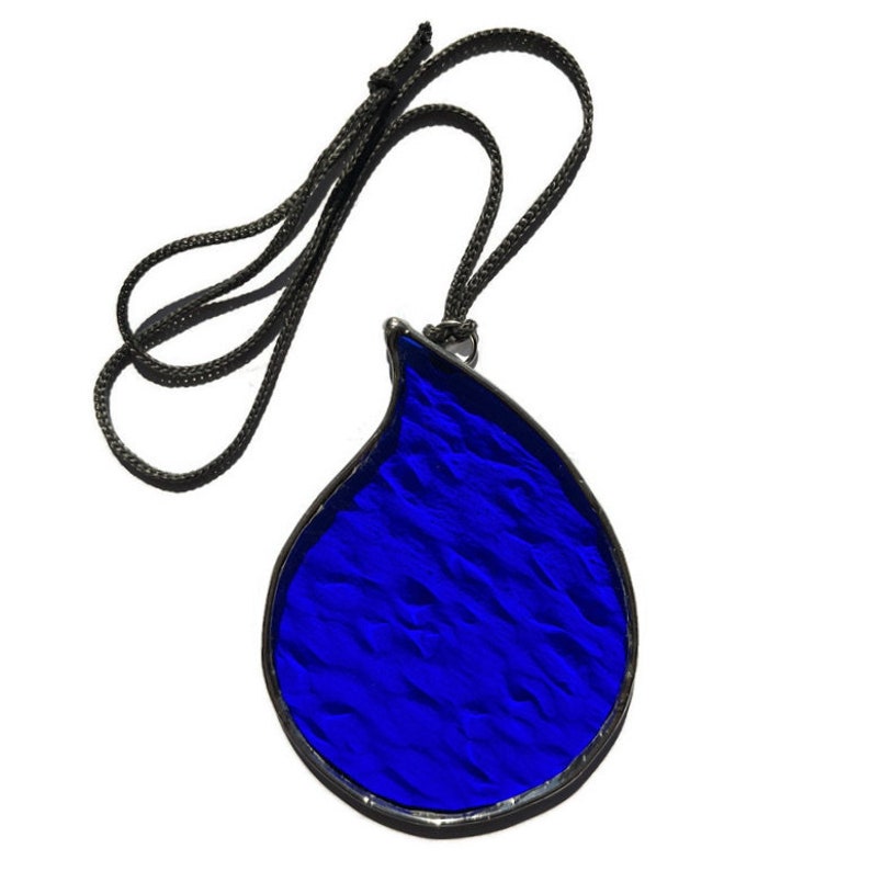 Blue Water Drop Stained Glass Suncatcher - Etsy