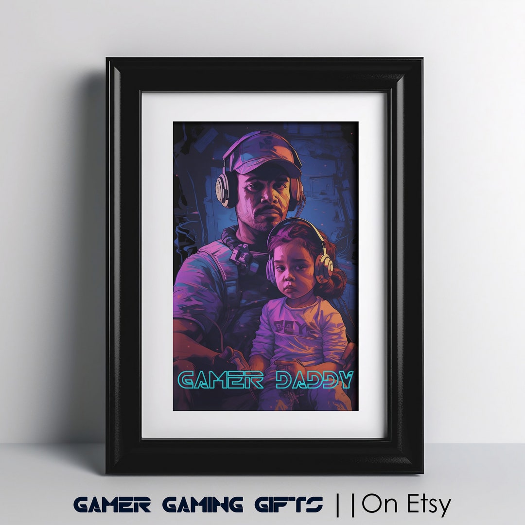 Gamer Dad Gaming Wall Art, Game Room Wall Art, Video Game Wall Art, Dad ...