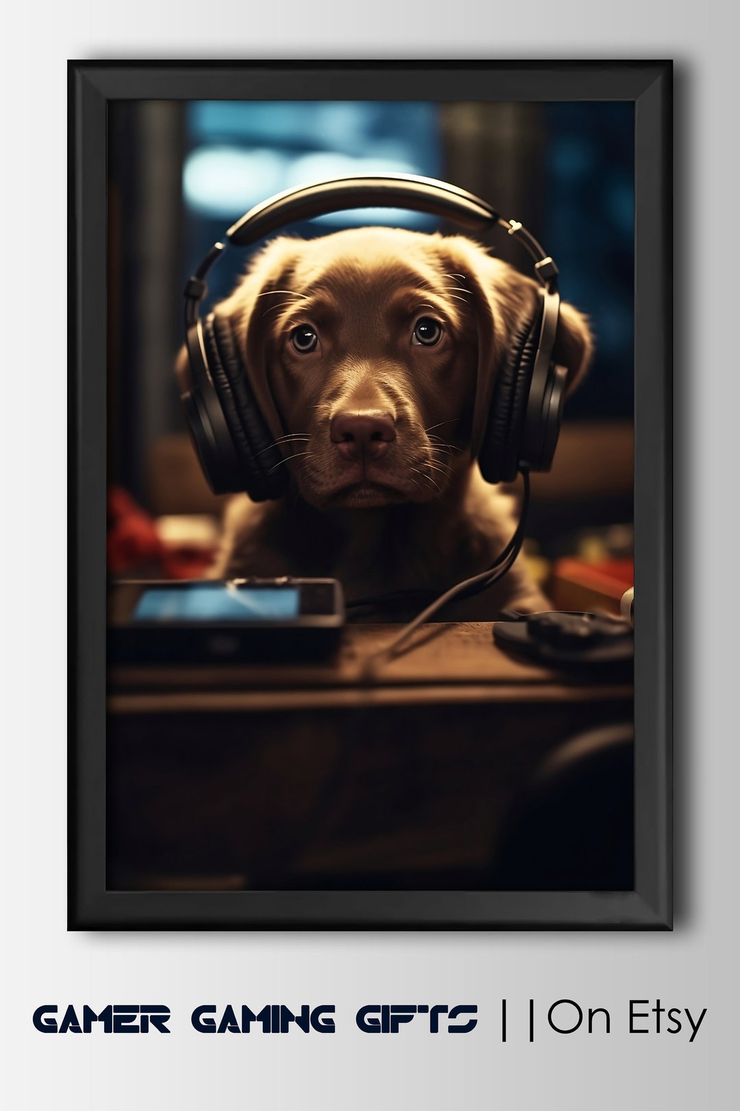 Labrador Retriever Puppy Art Gamer Wall Art Cool Digital Download Dog ...