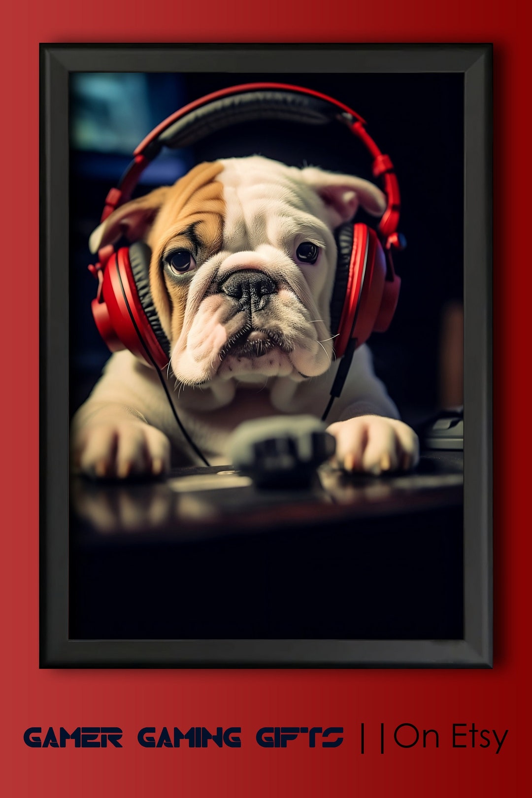 Bulldog Puppy Wall Art - Gaming Poster Printable, Video Game Digital ...