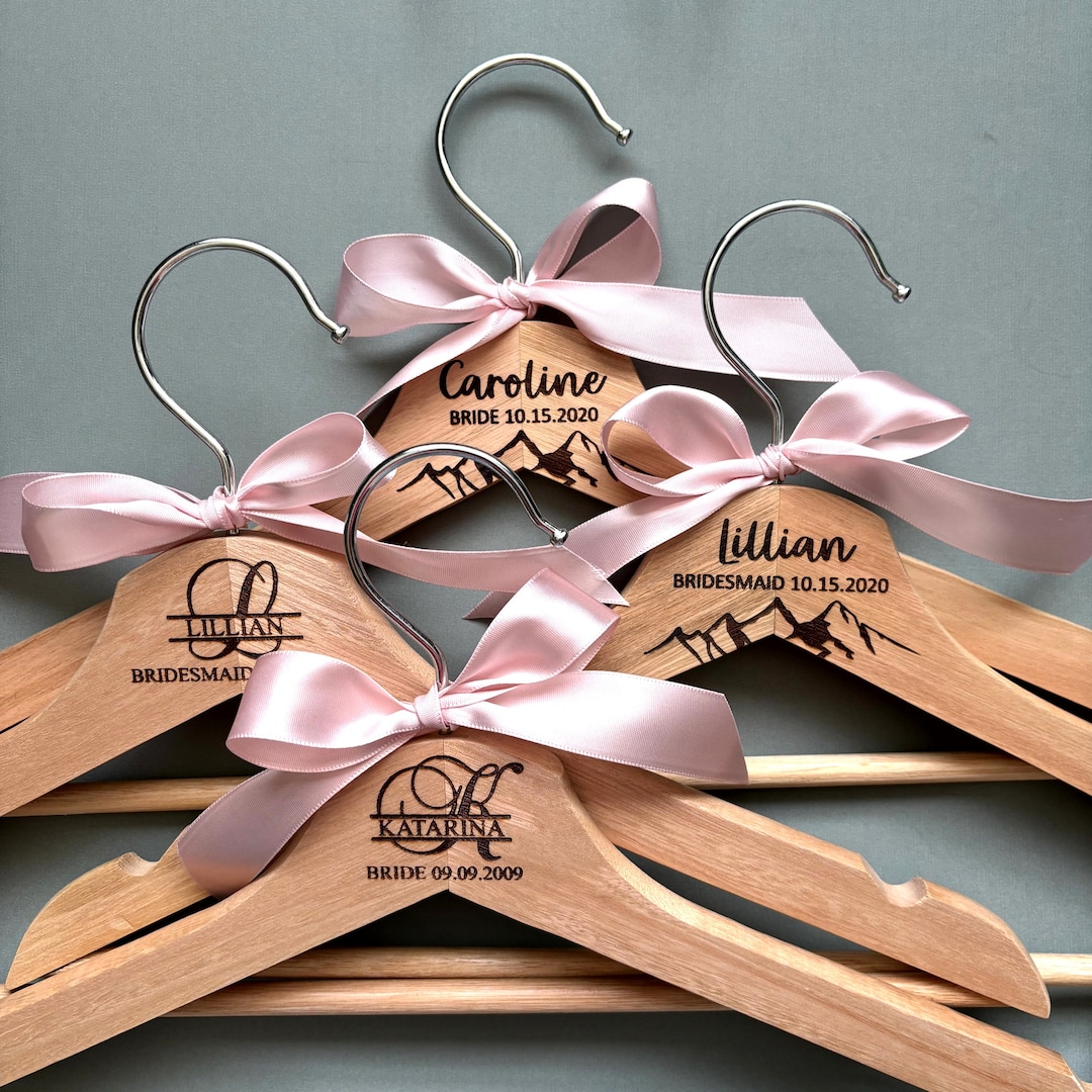 Personalized Wedding Bridal Hanger Bride Groom Bridesmaid Groomsmen Mrs ...