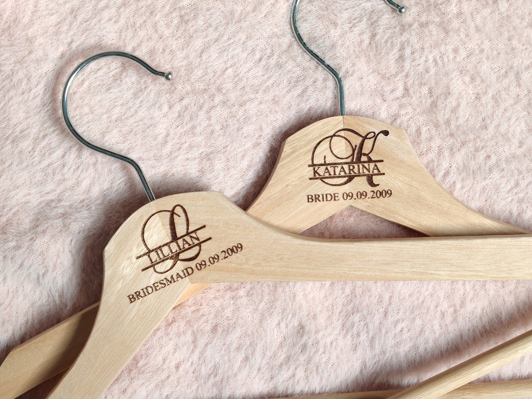 Personalized Wedding Bridal Hanger Bride Groom Bridesmaid Groomsmen Mrs ...