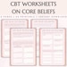 CBT Worksheets Core Beliefs Therapy Worksheet for Teens and Adults ...