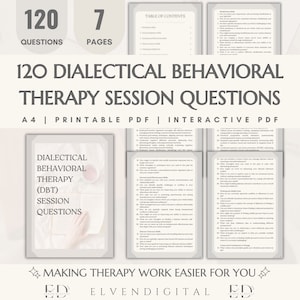 Dialectical Behavioral Therapy Session Questions DBT Cheat Sheet DBT ...