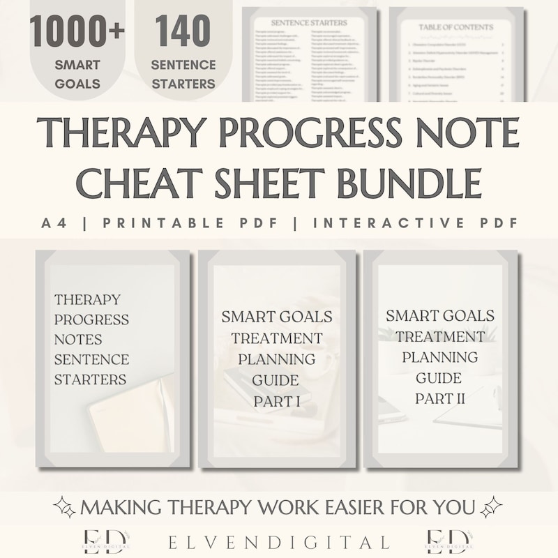 Therapy Goals Cheat Sheet - Etsy