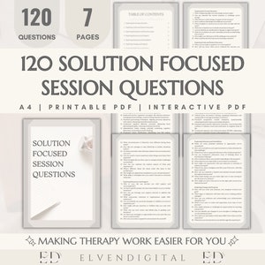 Solution Focused Brief Therapy Questions SFBT SFT Questions Cheat Sheet ...