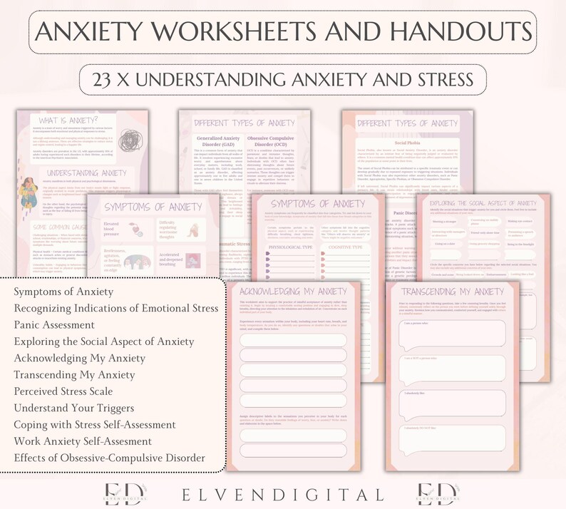 Therapy Workbook Coping Skills Cards Therapist Anxiety Bundle ...