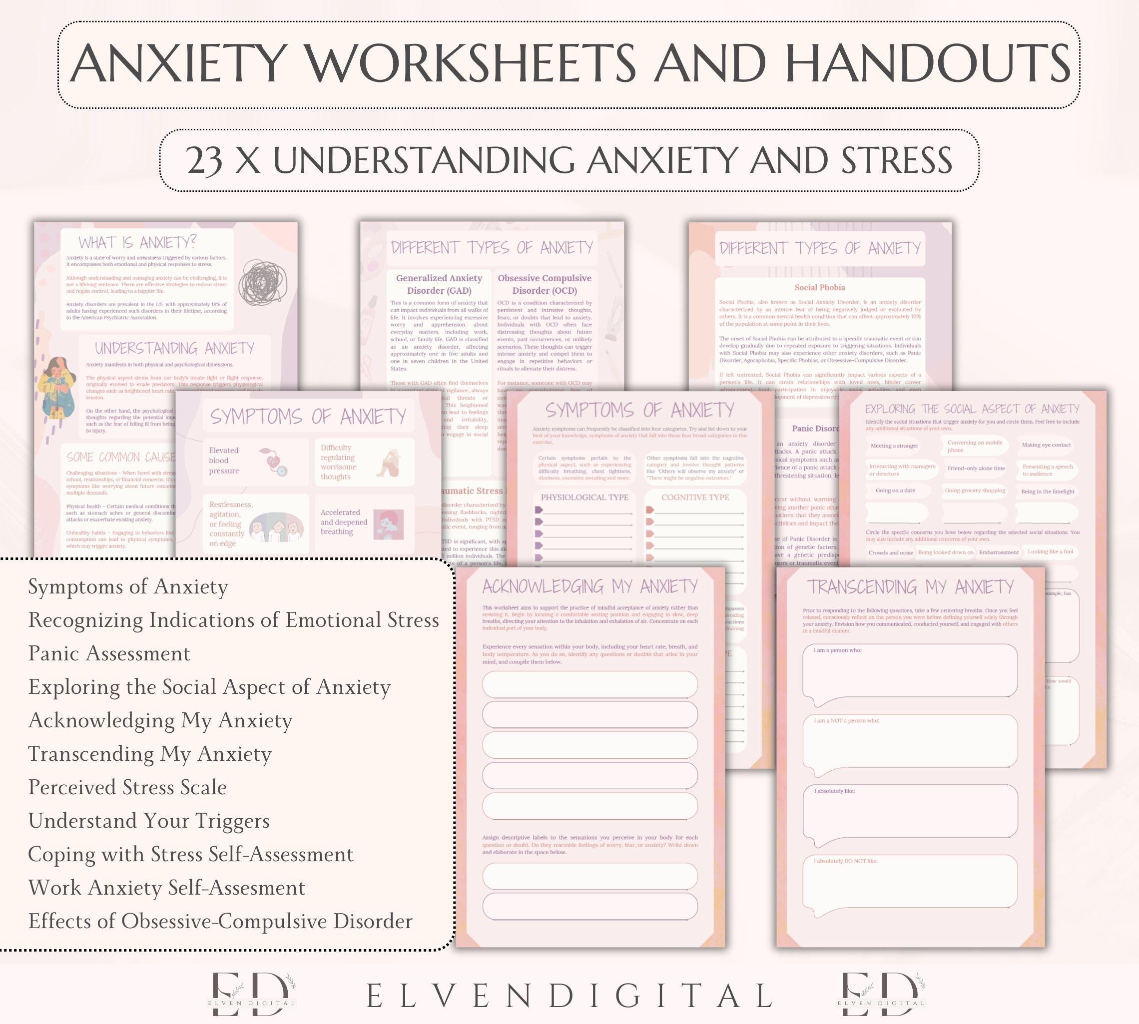 Therapy Workbook Coping Skills Cards Therapist Anxiety Bundle ...