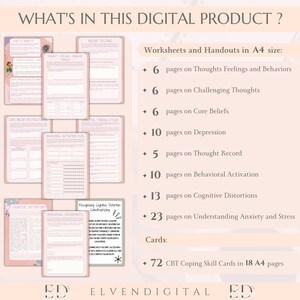 CBT Therapy Worksheets Cbt Bundle for Teens and Adults CBT - Etsy