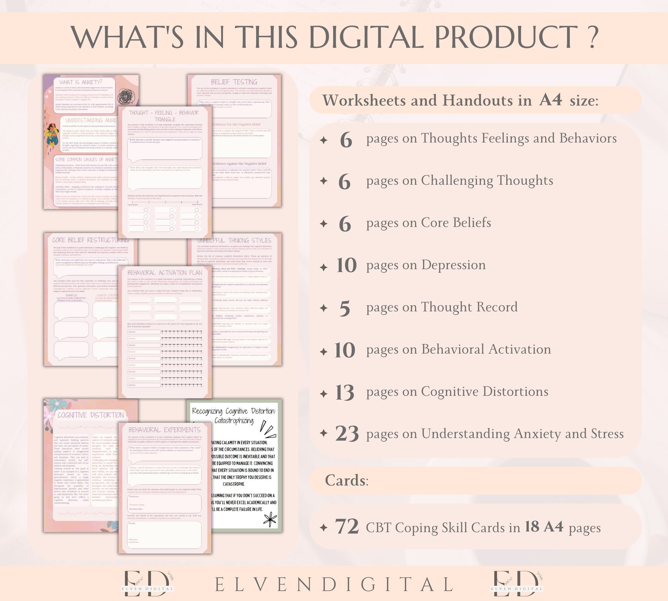 CBT Therapy Worksheets Cbt Bundle for Teens and Adults CBT - Etsy