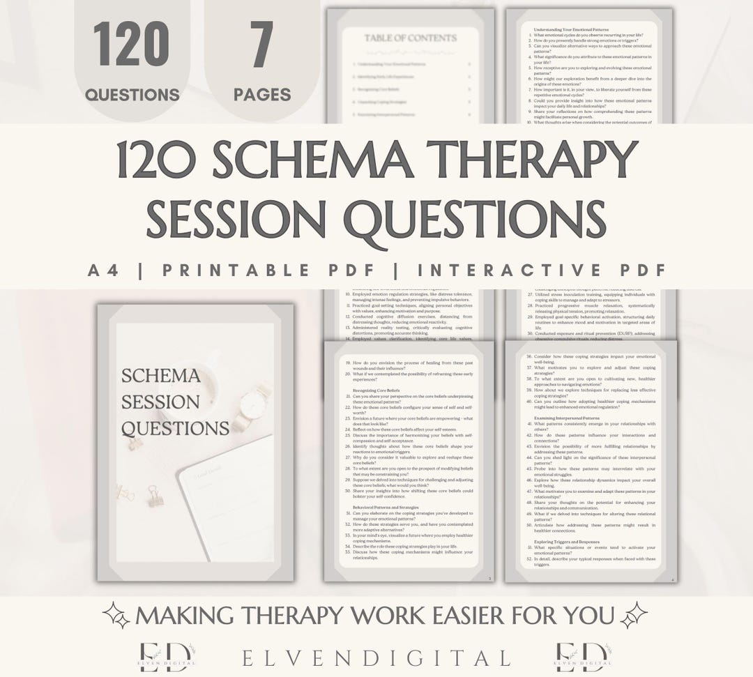 Schema Therapy Session Questions Schema Interview Questions Schema ...