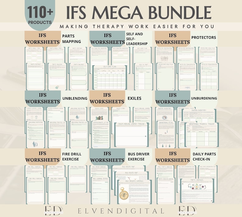Internal Family Systems Cheat Sheets IFS Therapy Worksheets IFS ...