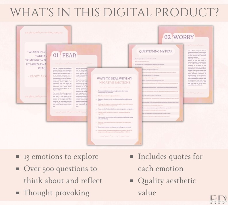 500 Thought Provoking Questions to Help Process Your Emotions - Etsy