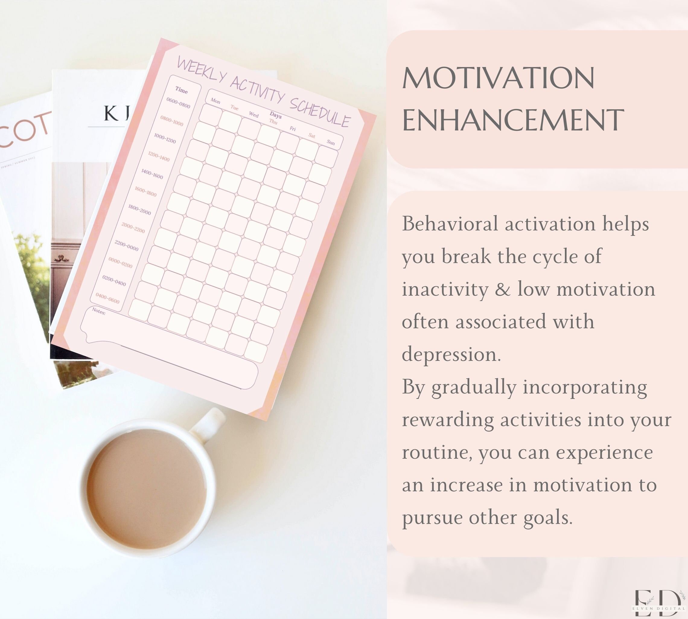 CBT Worksheets Behavioral Activation Cognitive Behavioral Therapy ...