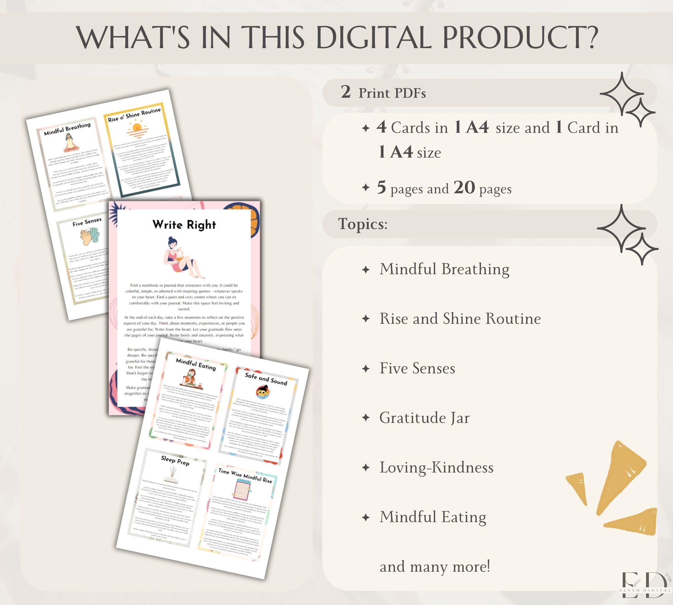 Guided Mindfulness Cards Therapy Office Decor Scripted Meditation ...