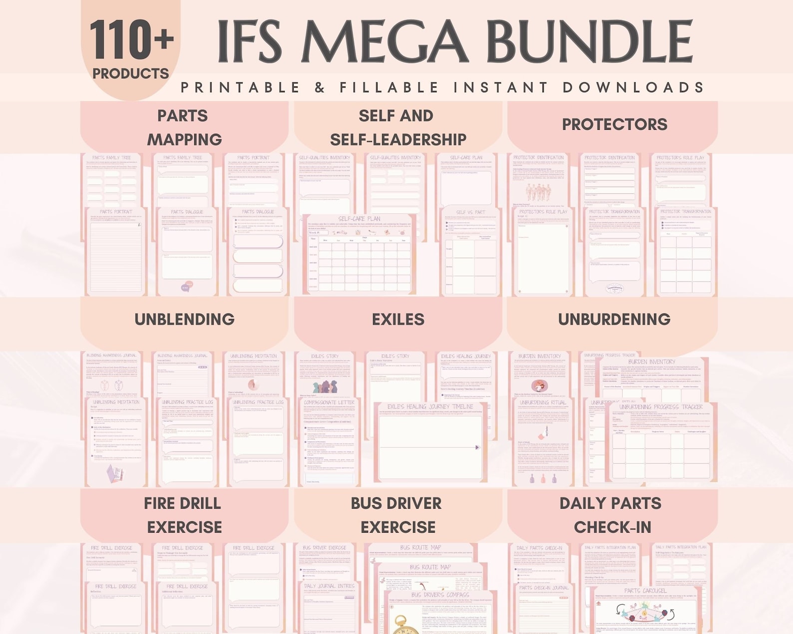 IFS Resource Bundle Parts Work Worksheets IFS Cards Internal Family ...