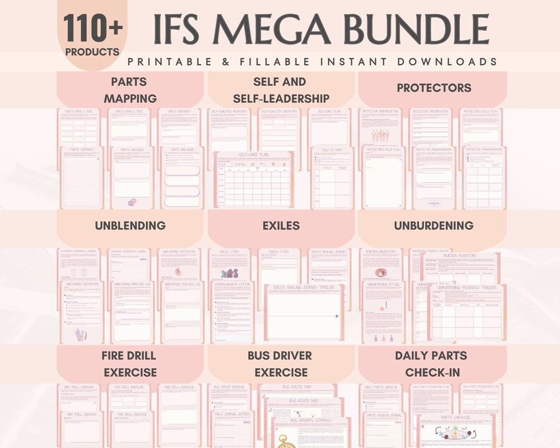 IFS Resource Bundle Parts Work Worksheets IFS Cards Internal Family ...