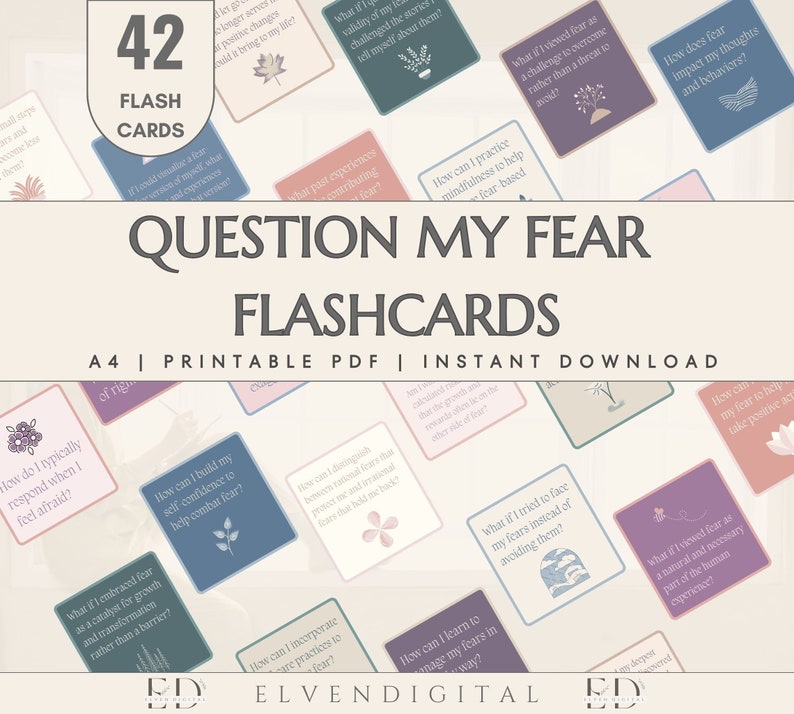 Emotional Questions Processing Fear Flashcards, Journaling Prompt Cards ...