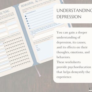 Depression Workbook Self-esteem Building Therapy Sheets Pleasure ...