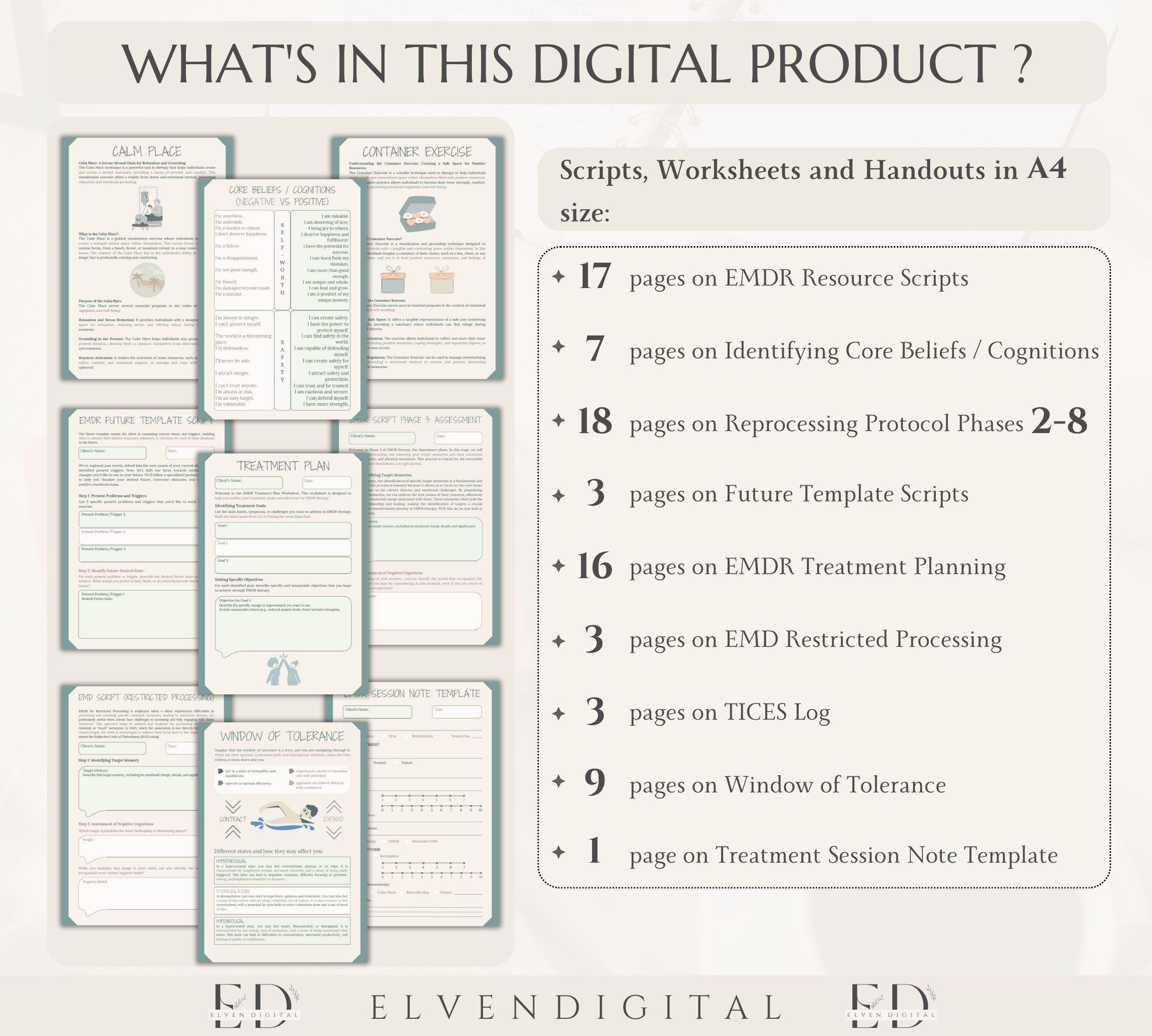 EMDR Worksheets for Therapist EMDR Bundle Therapy Scripts EMDR Handouts ...